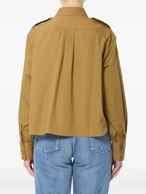 Celine Cotton And Linen Cropped Shirt - Multicolor