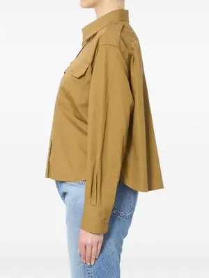 Celine Cotton And Linen Cropped Shirt - Multicolor