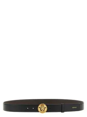 Versace Medusa Leather Belt - Black