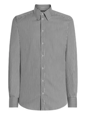 Dolce & Gabbana Striped Cotton Shirt - Black