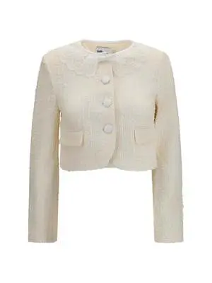 SELF-PORTRAIT Self-Portrait Women Bouclé Jacket With Lace Collar