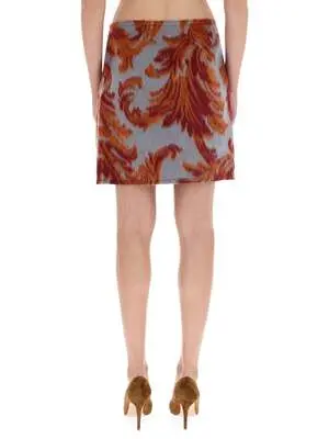Etro Wool Blend Printed Wrap Skirt - Multicolor