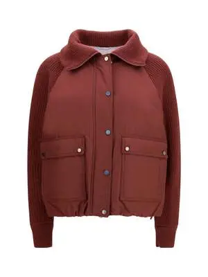 Brunello Cucinelli Down Jacket With Wool Sleeves