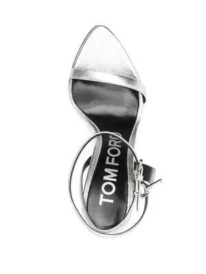 TOM FORD Padlock Leather Heel Sandals