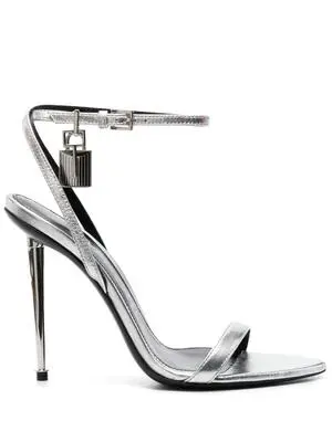 TOM FORD Padlock Leather Heel Sandals - Multicolor