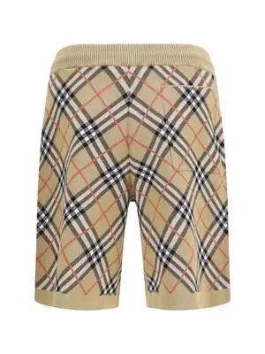 Burberry Check Cotton Blend Shorts