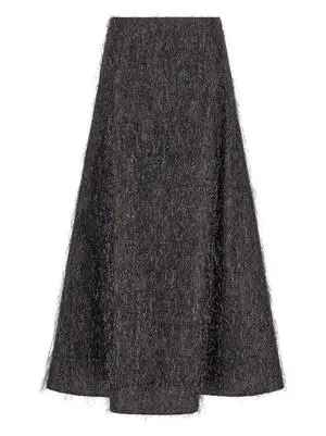 Peserico Metallic Fringes Midi Skirt - Blue
