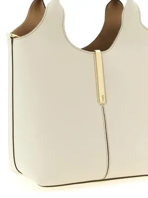 TOD'S Mini Metal Plate Shopping Bag - White
