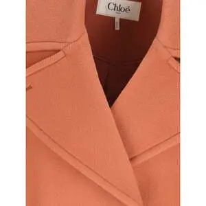 Chloé Oversized Double-breasted Wool Blend Jacket - Orange