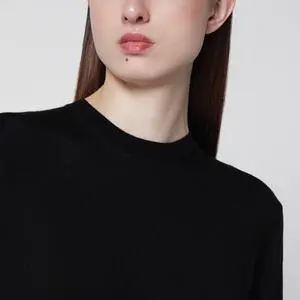 TOTEME Bewn Fine Wool And Silk Crewneck Sweater - Black