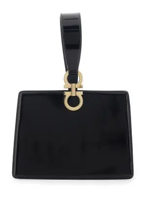 FERRAGAMO Leather Clutch With Gancini Clasp Closure - Multicolor