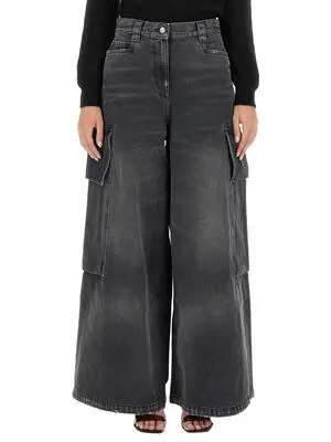 Palm Angels Wide Leg Jeans For Women