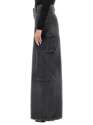 Palm Angels Wide Leg Parachute Jeans - Gray
