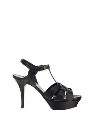 Saint Laurent Leather Platform Sandals