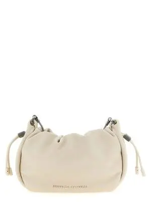Brunello Cucinelli Bucket Mellow' Mini Crossbody Bag - White