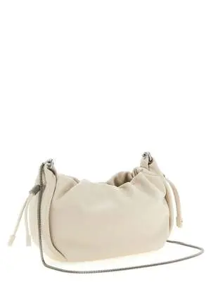 Brunello Cucinelli Bucket Mellow' Mini Crossbody Bag - White