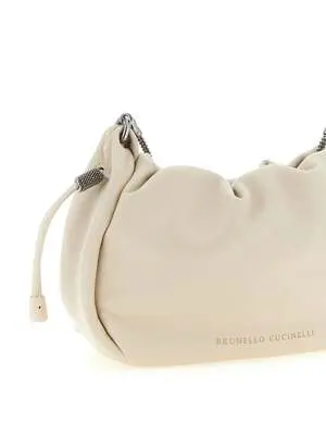 Brunello Cucinelli Bucket Mellow' Mini Crossbody Bag - White