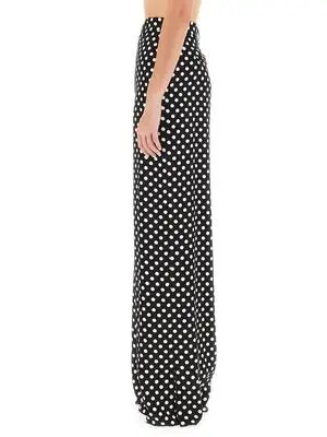 Saint Laurent Polka Dot Wide Leg Pants - Multicolor