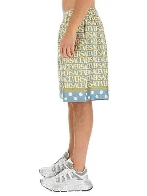 Versace Shorts With Logo - Multicolor