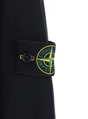 Stone Island Cotton Crewneck Sweatshirt With Sleeve Logo Patch - Black
