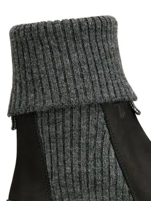 TOD'S Leather Knitted Chelsea Boots - Multicolor