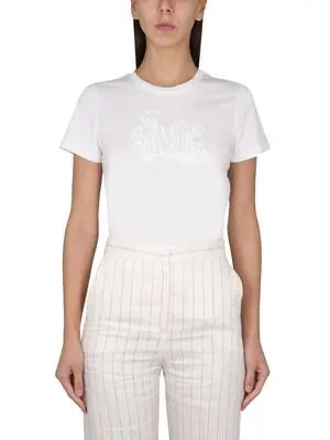 Max Mara Logo Embroidery T-shirt - White