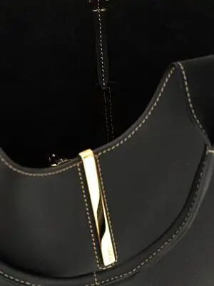TOD'S Small Metal Plate Shopping Bag - Black