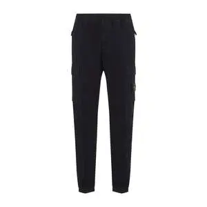 Stone Island Cotton Cargo Pants - Black