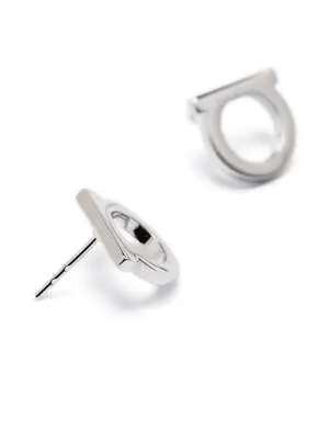 FERRAGAMO Gancini Earrings With -colored Brass Plate For