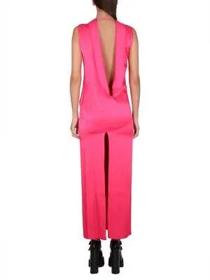 Versace Long Dress With Ring Neckline