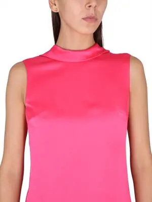 Versace Long Dress With Ring Neckline - Pink
