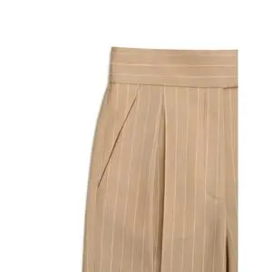 Valentino Garavani Virgin Wool Pinstriped Trousers - Cream