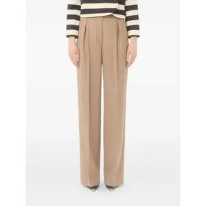 Valentino Garavani Virgin Wool Pinstriped Trousers - Cream