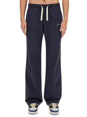 Palm Angels Pants With Logo - Blue