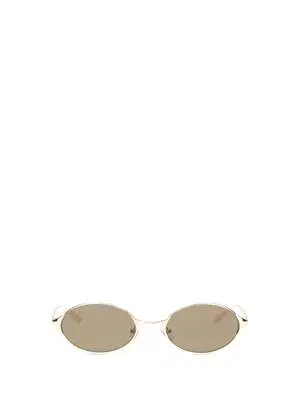 Alexander McQueen ALEXANDER MCQUEEN Neo Oval Sunglasses Gold