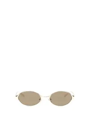 Alexander McQueen ALEXANDER MCQUEEN Neo Oval Sunglasses Gold