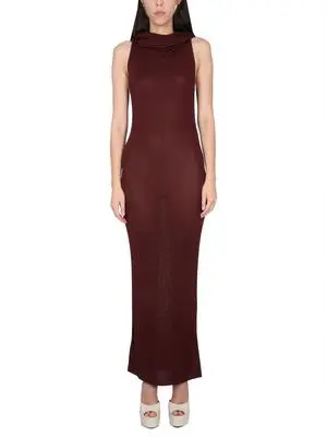 Saint Laurent Viscose Hooded Dress - Multicolor