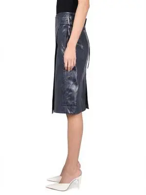 Bottega Veneta Leather Midi Skirt