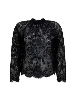 SELF-PORTRAIT Lace Blouse - Black