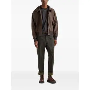 Prada Check Pattern Tailored Trousers - Green