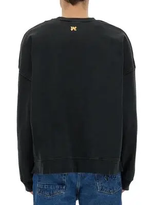 Palm Angels Burning Monogram Print Sweatshirt