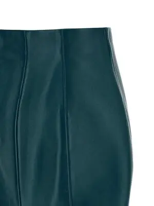 Balmain High-waisted Lamb Leather Midi Skirt