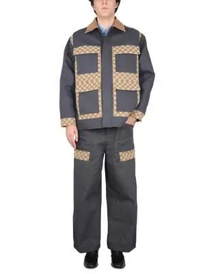 Gucci Cotton Fabric Pants With Gg Inserts