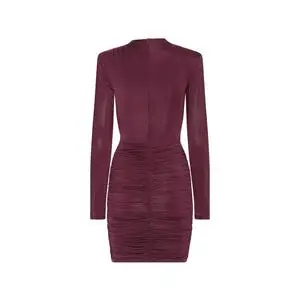 ROTATE BY BIRGER CHRISTENSEN Draped High-neck Mini Dress - Purple