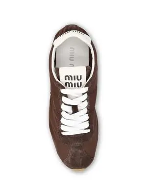 Miu Miu Plume Suede Leather Sneakers