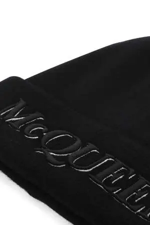 Alexander McQueen Cashmere Beanie Hat - Black