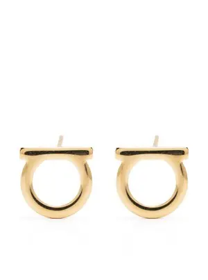 FERRAGAMO Gancini Earrings In Gold-colored Brass For - Silver
