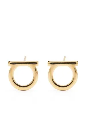 FERRAGAMO Gancini Earrings In Gold-colored Brass For - Silver