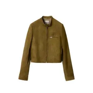 Miu Miu Light Waxed Suede Jacket - Green