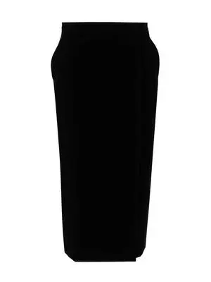 Saint Laurent Wrap Midi Skirt - Black